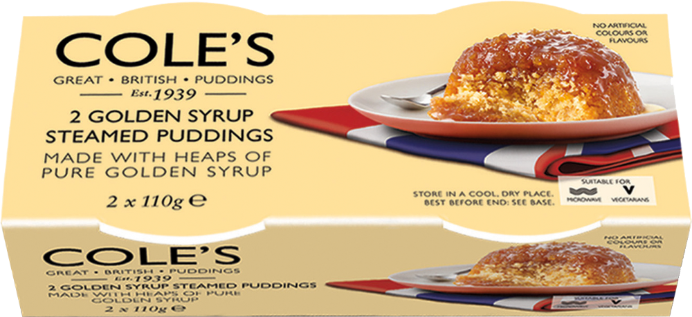 Cole's Puddings 2 Golden Syrup Steamed Puddings (2x110g) | Holleys Fine ...