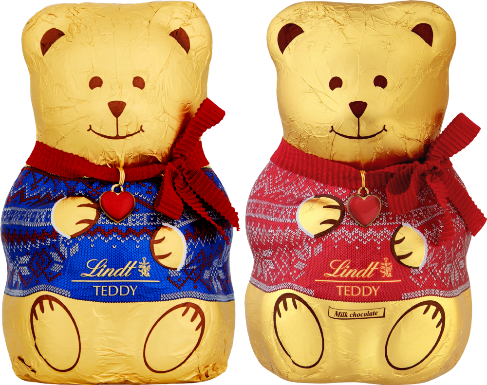 LINDT Milk Chocolate Teddy with Jumper 200g | Holleys Fine Foods