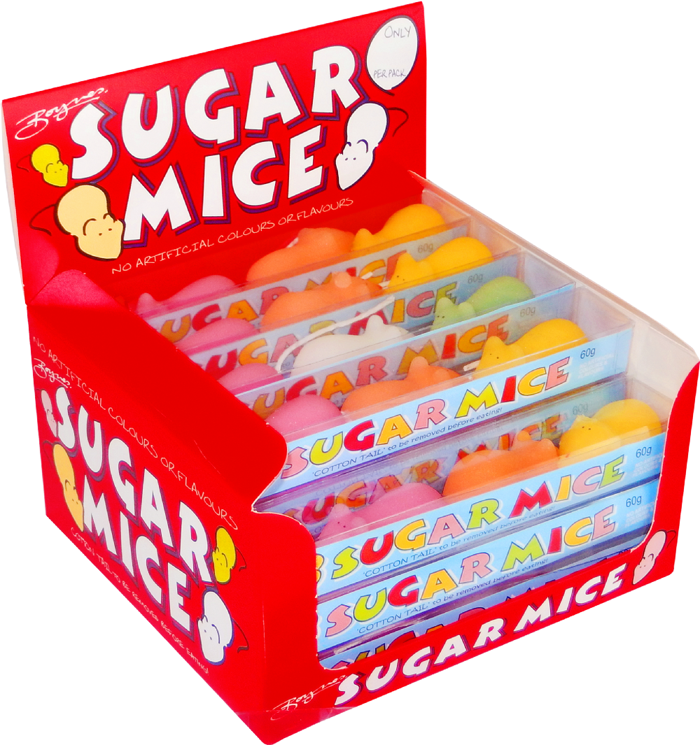 Holleys Fine Foods | BOYNES Sugar Mice Triple Pack - Assorted Colours 60g