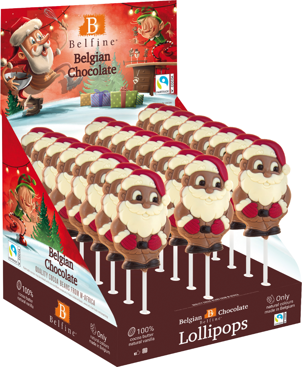 Holleys Fine Foods | BELFINE Belgian Chocolate Santa Lolly 25g