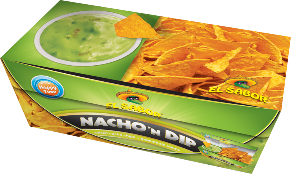 El Sabor Nacho 'n Dip - Salted Nachos + Guacamole Sauce 175g | Holleys Fine Foods