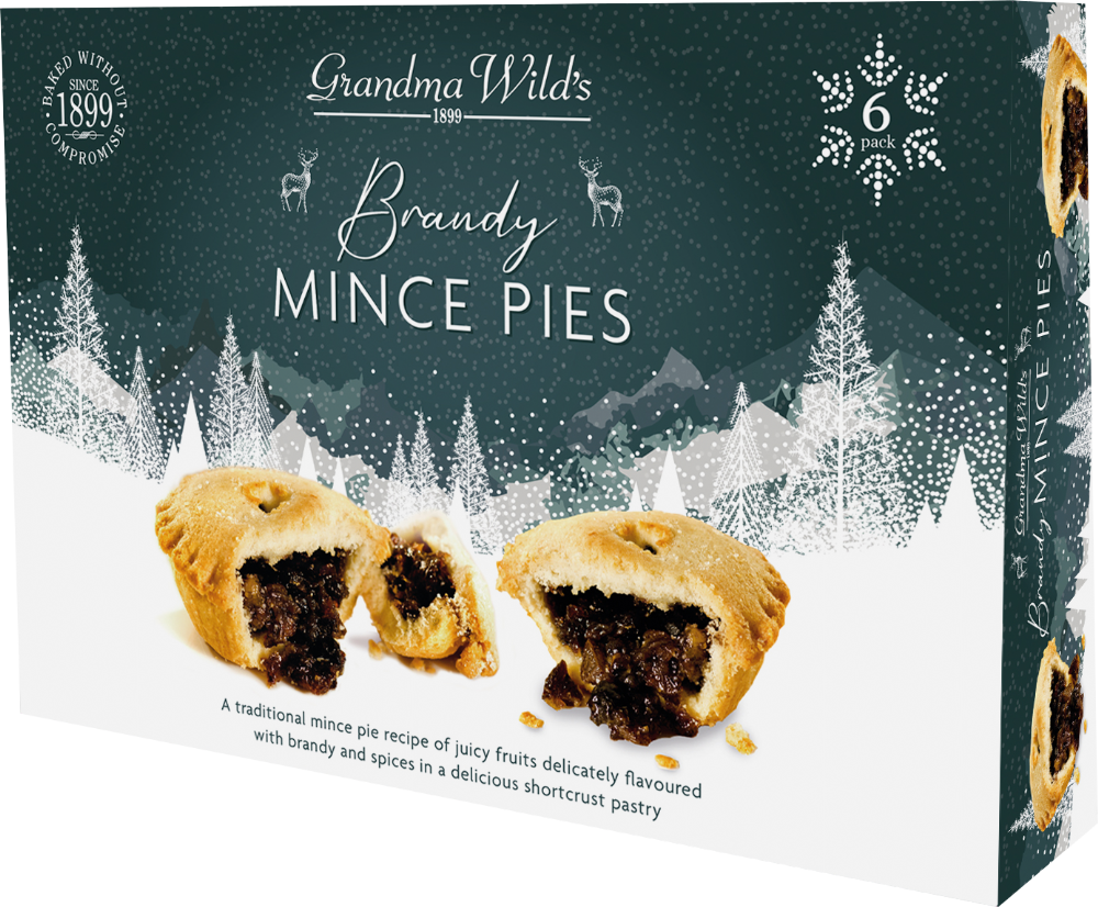 Grandma Wild's 6 Brandy Mince Pies 348g | Holleys Fine Foods